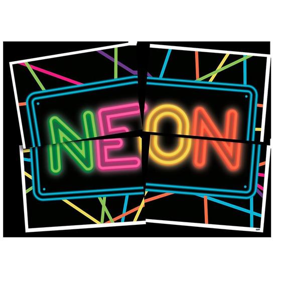 Painel Grande 4 Laminas - Neon - Festcolor - Festa neon - Decoração de ...