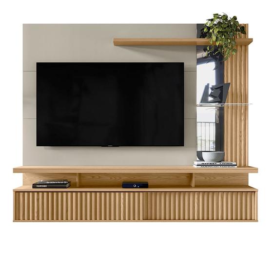 Painel Home Maragogi Carvalho/Off White 182cm - Linea Brasil - Painel para TV - Magazine Luiza