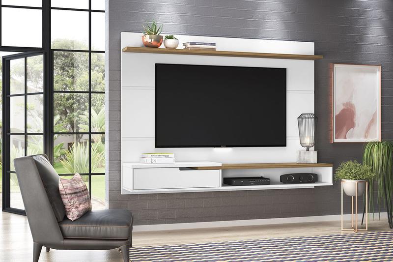 Painel Home para Tv 50 Polegadas Balaton Branco Ac/mel Freijo Ac ...