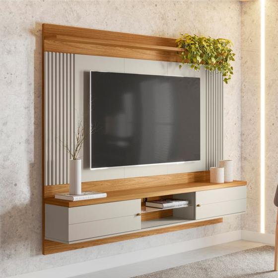 Painel Home para TV 75 Polegadas Sofia Nature Off-White - Linea ...