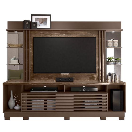 Painel Home Para Tv Até 55'' Led Espelho 2 Portas Com Pés Frizz Gold ...