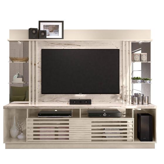 Painel Home Para Tv Até 55'' Led Espelho 2 Portas Frizz Gold Calacata ...