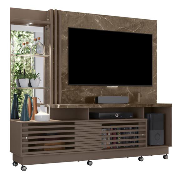 Painel Home Para Tv Até 60" Led Espelho 2 Portas Com Rodizio Frizz Plus ...