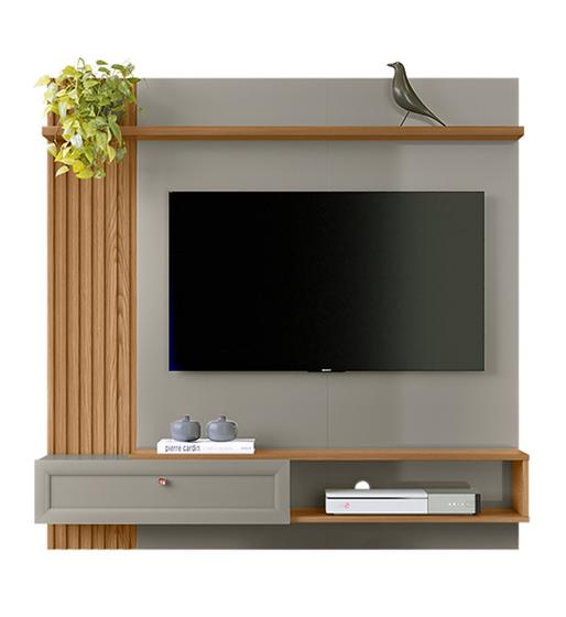 Painel Home Ripado para TV 55 polegadas Alvorada Amêndoa/Titanio Linea ...