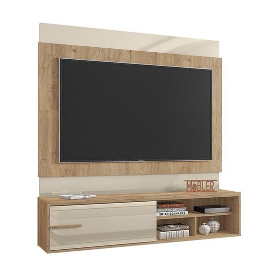 Painel Home Suspenso Land para TV até 65” Teca Supremo/Off White - PR ...