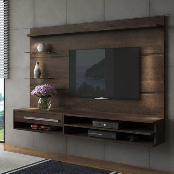 Painel Home Suspenso Para Tv Até 65 Polegadas Com Gaveta Veneza Estante ...