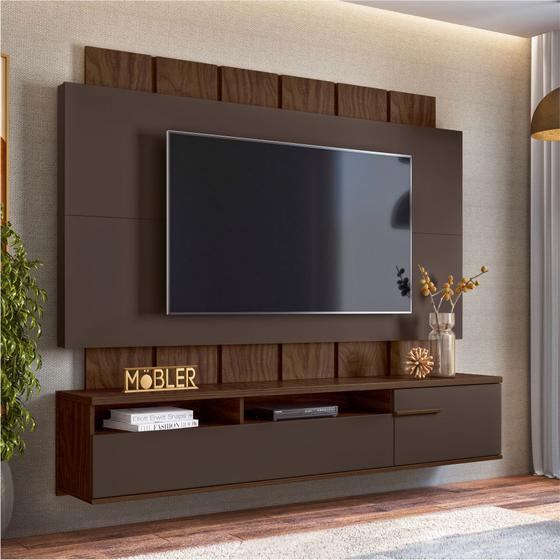 Painel Home Suspenso TV Até 70" Sena Noce Esp Cinza Régio - Mobler ...