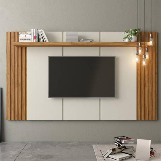 Painel Home Theater 2,20m 75 Polegadas 100% Mdf - Freijó Off - Dalla ...