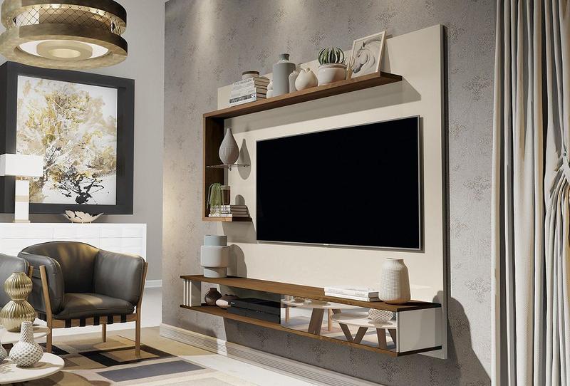 Painel Home TV 55 Polegadas Gaveta com Espelho Allune - GIGA MÓVEIS ...