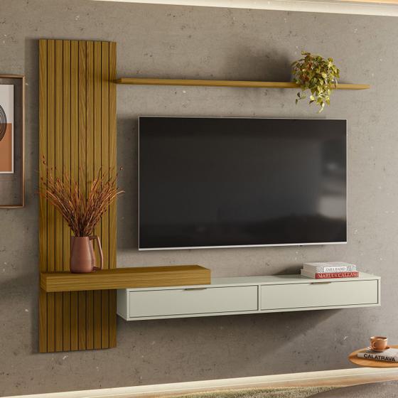 Painel Italy Ripado P/Tvs até 65 Polegadas 180cm Tv na Parede Nicho C ...