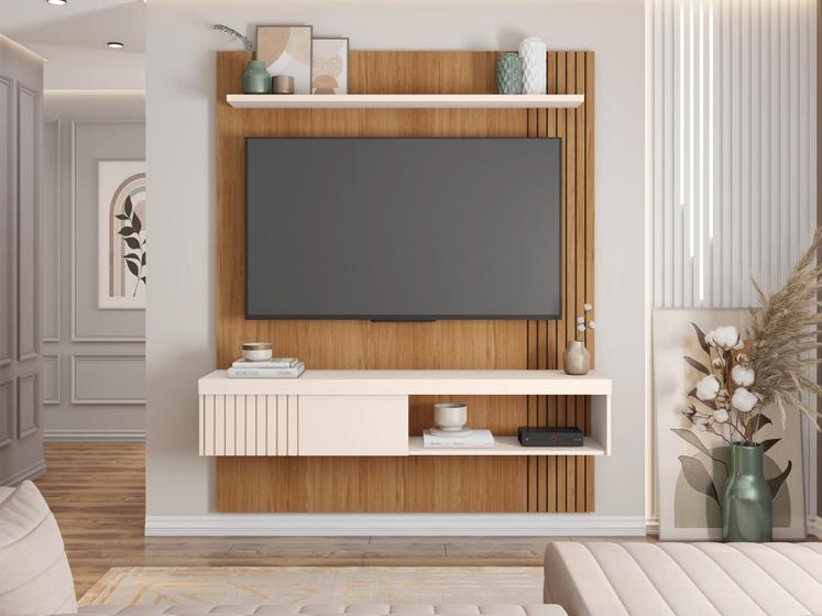 Painel Julia Ripado com porta suporta tv até 55 polegadas JDCM largura ...