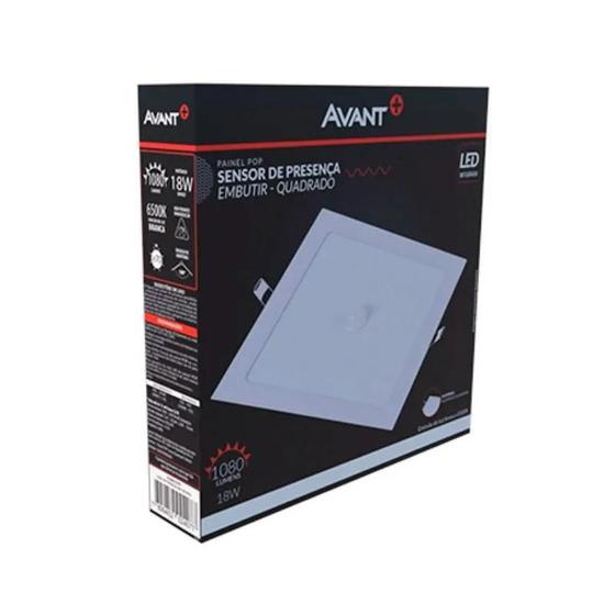 Painel Led Avant Quadrado Embutir 18w 6500k Com Sensor - Painel de LED - Magazine Luiza
