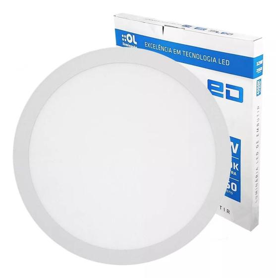Painel Led Embutir 32W Redondo 40Cm Biv Branco Neutro 4000K - Ol ...