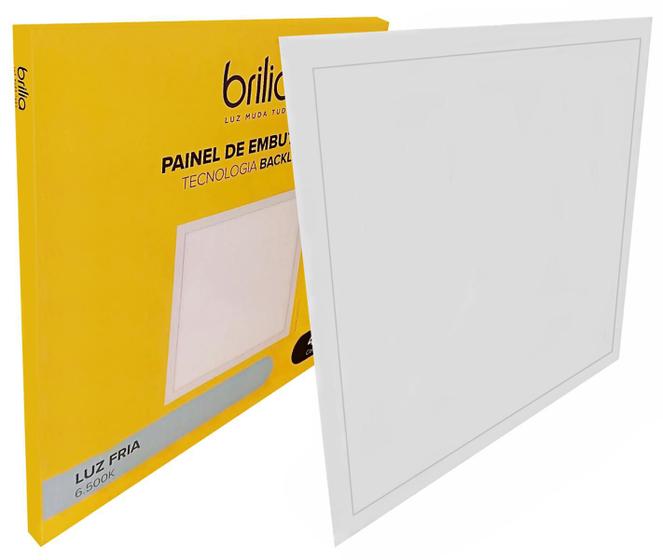 Painel Led Embutir 62Cm Quadrado 40W Frio 6500K - BRILIA - Painel de ...