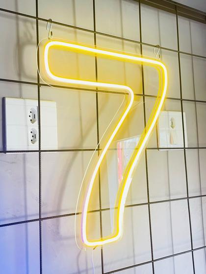 Painel Led Neon Número 7 Sete Acrílico Cristal 50cm Altura - Laser ...