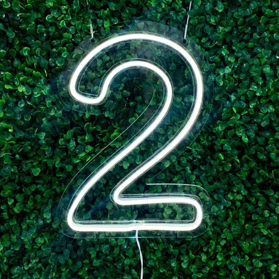 Painel Led Neon Número Luminoso 2 Dois 60cm Decoração Festa - letreiro ...