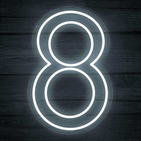 Painel Led Neon Número Luminoso 8 Oito 60cm Decoração Festa - letreiro ...