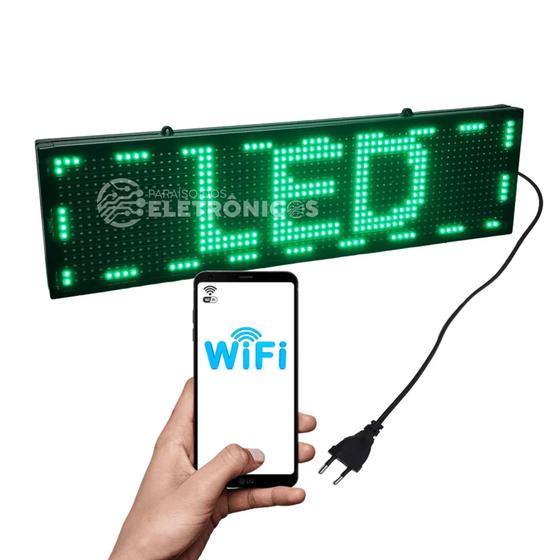 Painel Letreiro Digital Wi-fi 6820 Led Luminoso Fácil E Prático SL0725G ...