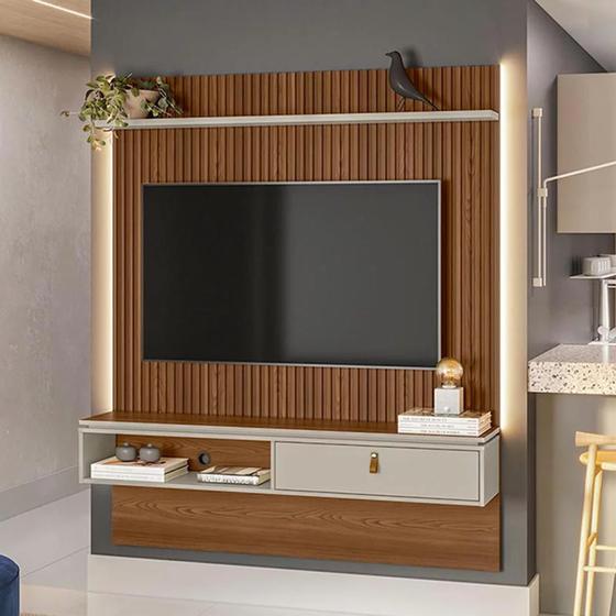 Painel Lumini para TV até 65 Polegadas Cor Freijo/off white - Linea ...