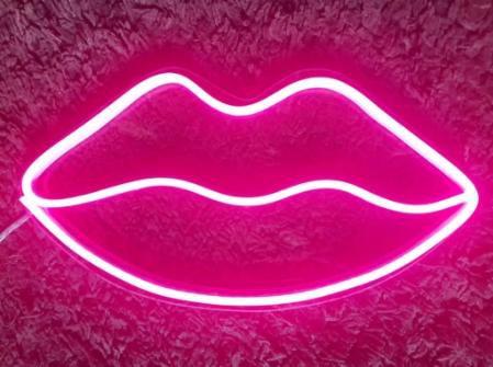 Painel Neon Led Boca Iluminação Rosa 35x25Cm - Multi Led Neon - Painel ...