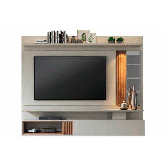 Painel p/ TV Casal Riviera até 65 Polegadas Off White/Savana ...
