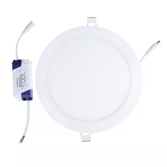 Painel Paflon Led 18W Embutir Redondo Branco Luz Branco Frio 6500k ...