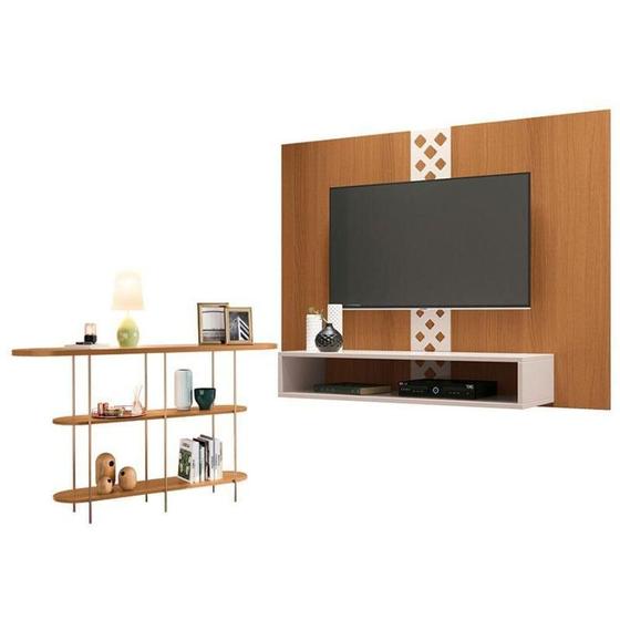 Painel Para Home Suspenso Form Com Aparador Infinity Cinamomo Off White Hb Móveis - Painel para ...