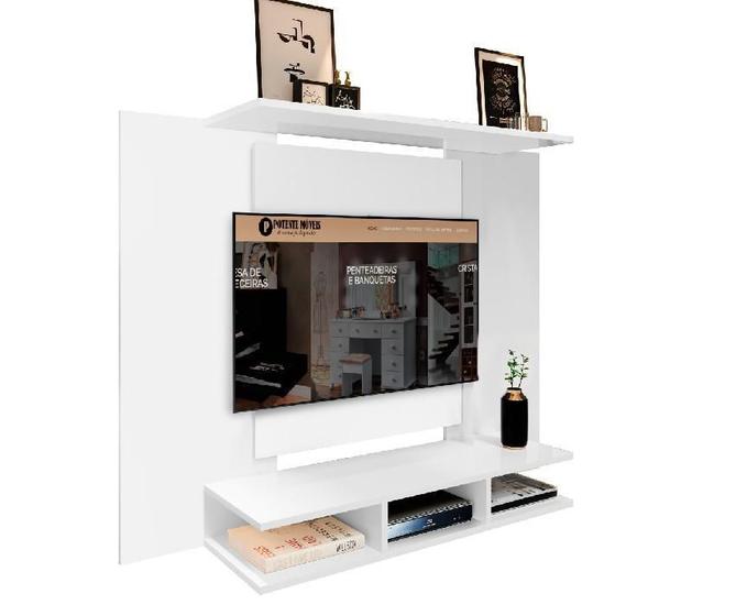 Painel Para Sala Tv Até 50 Polegada Branco Suporte De Tv - Potente Móveis - Painel para TV ...