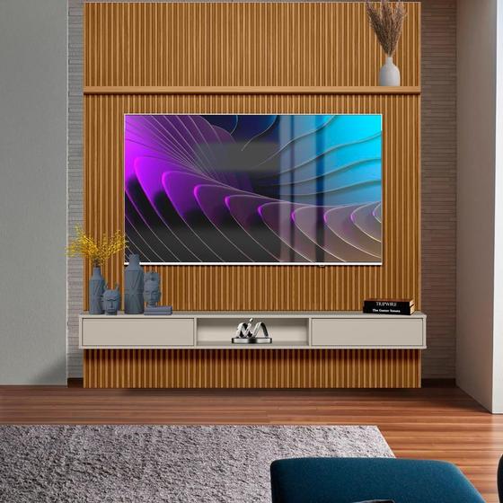 Painel Para Televisão Ripado 75 Polegadas 2.2 Com Nicho E Prateleira ...
