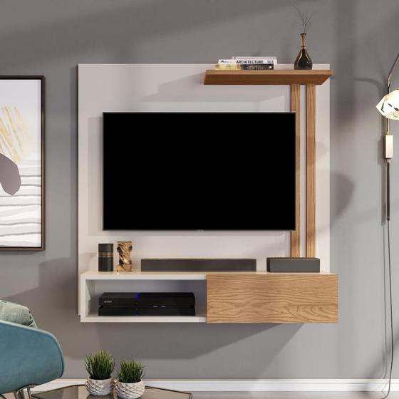 Painel Para TV 32 Polegadas Flow com Porta - Off White com Nature - RPM ...