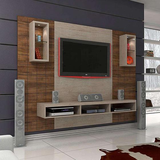 Painel para TV 50 Polegadas Honduras Santana e Ameixa Negra 200 cm ...