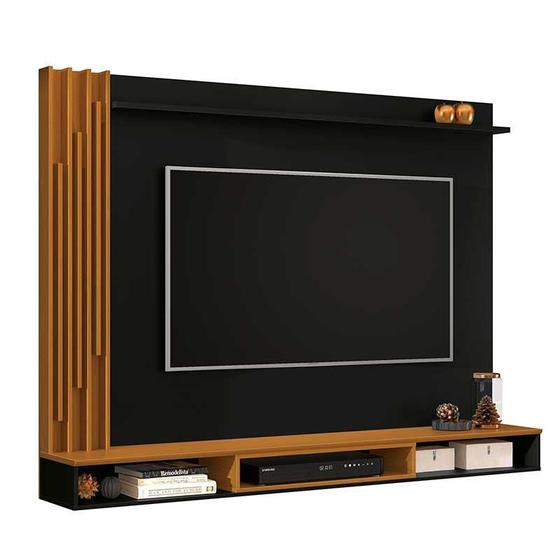 Painel Para TV 55 Polegadas Ripado 180cm Aston EDN Preto/Cedro - Placas ...