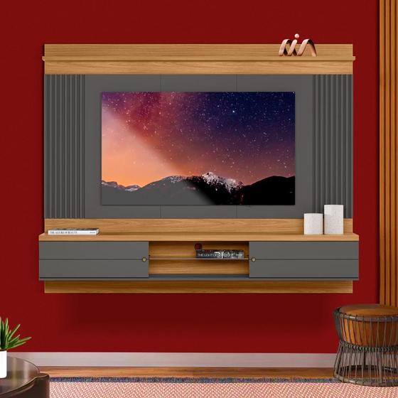 Painel Para Tv 75 Polegadas Suspenso Nature Chumbo Shop Jm - Linea ...
