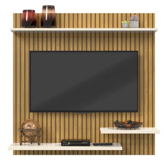 Painel Para TV Até 32 Polegadas Ripado Nicho e Preteleira Modelo Madrid ...