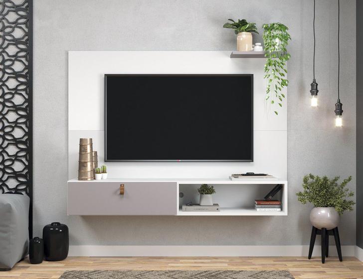Painel para TV até 40" Polegadas Califórnia Branco/Fume J Carvalho - Painel para TV - Magazine Luiza