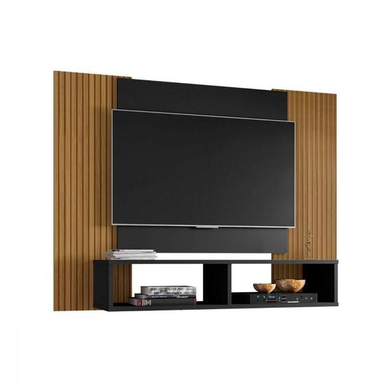 Painel Para Tv Até 48 Polegadas Navi Preto E Pintura Ripado - BECHARA MÓVEIS - Painel para TV ...