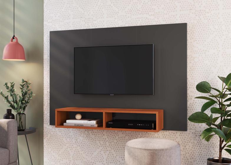 Painel Para Tv Ate 49 Polegadas Com Nicho Chumbo/Freijo Veneza Fidelita ...