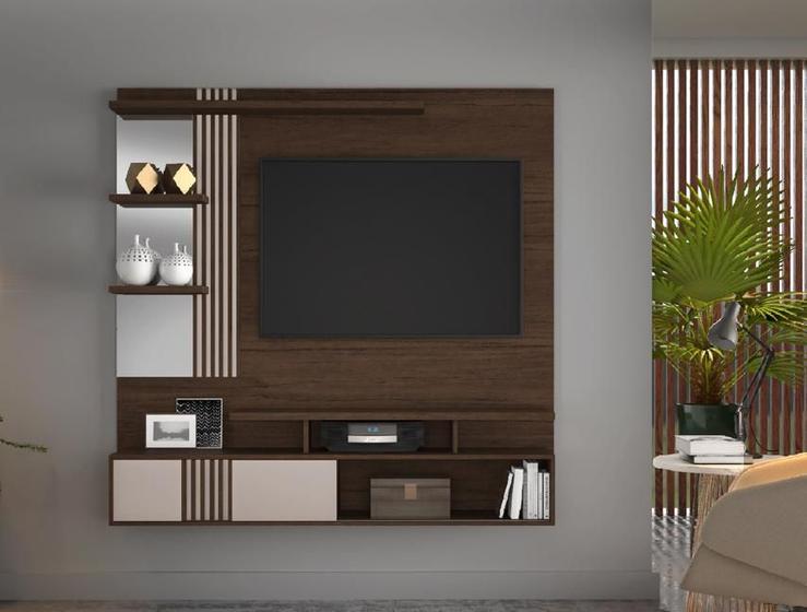 Painel para TV até 49 Polegadas Safira JCM Movelaria Café/Off - Painel ...