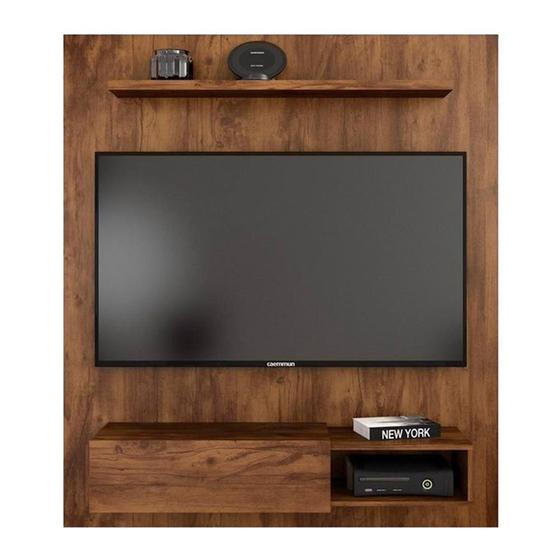 Painel para TV até 50 Polegadas 1 Nicho 1 Prateleira Dilleto Jatobá ...
