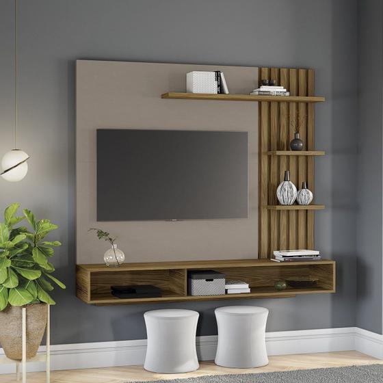 Painel para TV até 50 Polegadas 3 Prateleiras 2 Nichos Viena M944 ...