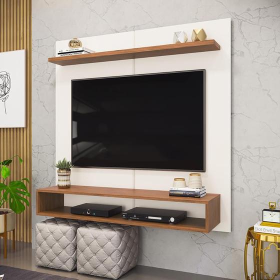 Painel para TV até 50 Polegadas com Nicho Dj Moveis Théo Off Freijo ...