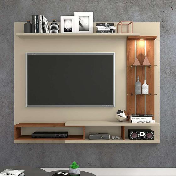 Painel para TV até 50 Polegadas Vitória Bege e Marrom - Permobili ...