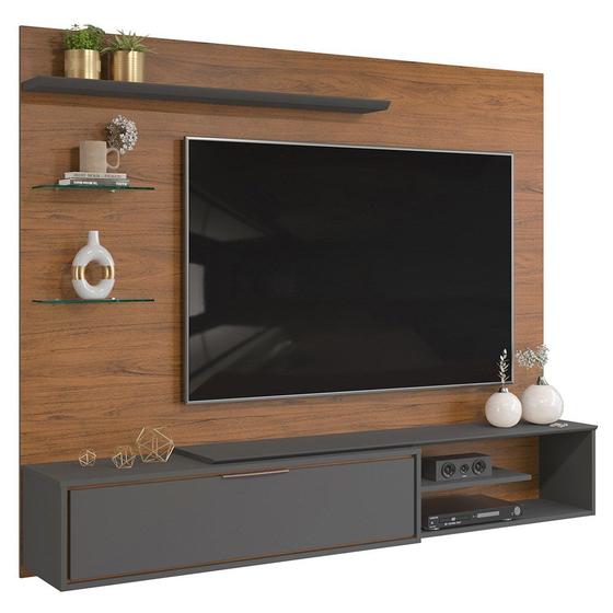 Painel Para Tv Até 60 Polegadas Nuno D04 Freijó/Cinza Urbano - Mpozenato - Painel para TV ...