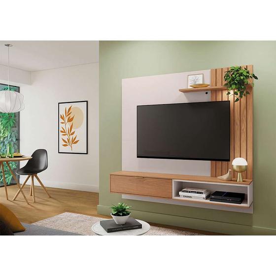 Painel para TV até 60 Polegadas Tocantins Off White e Freijó - Colibri ...