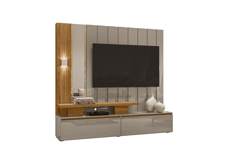 Painel Para TV até 65" com Rack Led 2 Gavetas Zeus Fendi Naturale ...