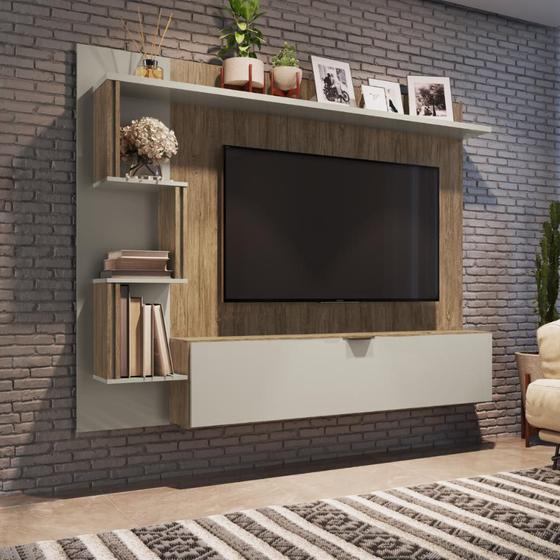 Painel para TV até 65 polegadas Decibal Wood/Cristalo - Painel para TV ...