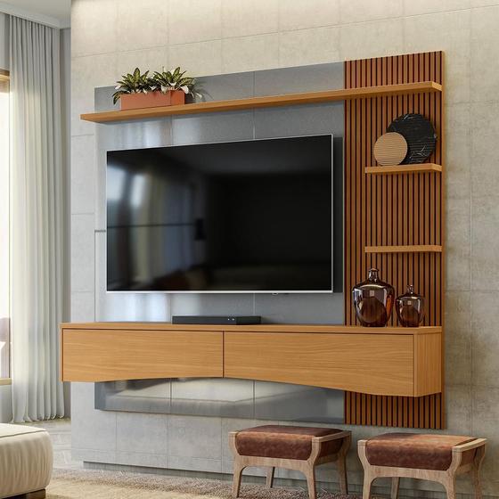 Painel Para Tv Até 65 Polegadas Europa Cinza Perolizado Com Tauari - Lukaliam Móveis - Painel ...