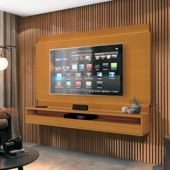 Painel para TV até 65 Polegadas Savoy Cedro Natural 180cm - EDN MOVEIS ...