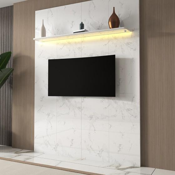 Painel para TV até 75 Polegadas com LED 180cm Splendore Yescasa Mármore ...