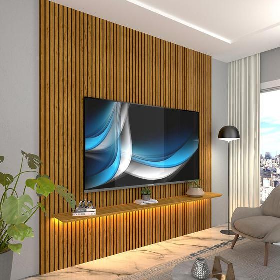 Painel para TV até 75 Polegadas Impressão Ripada com LED Requinte 180cm ...